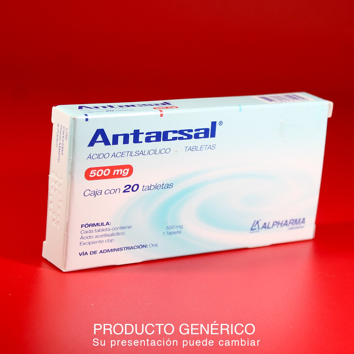 ÁCIDO ACETILSALICÍLICO 500MG C/20TAB - Analgésicos - pharmamex