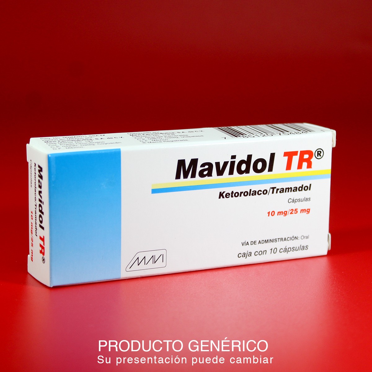 MAVIDOL TR KETOROLACO/TRAMADOL 10MG/ 25MG 10CAPS - Analgésicos - pharmamex